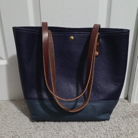 Kmm & Co. | Bags | Kmm Co Colorblock Panel Tote Shoulder Bag Purple ...